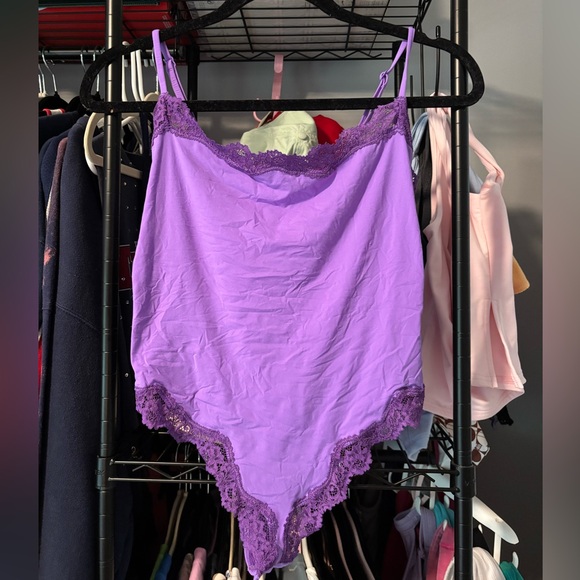 SKIMS | Intimates & Sleepwear | Large Skims Purple Bodysuit With Lace ...